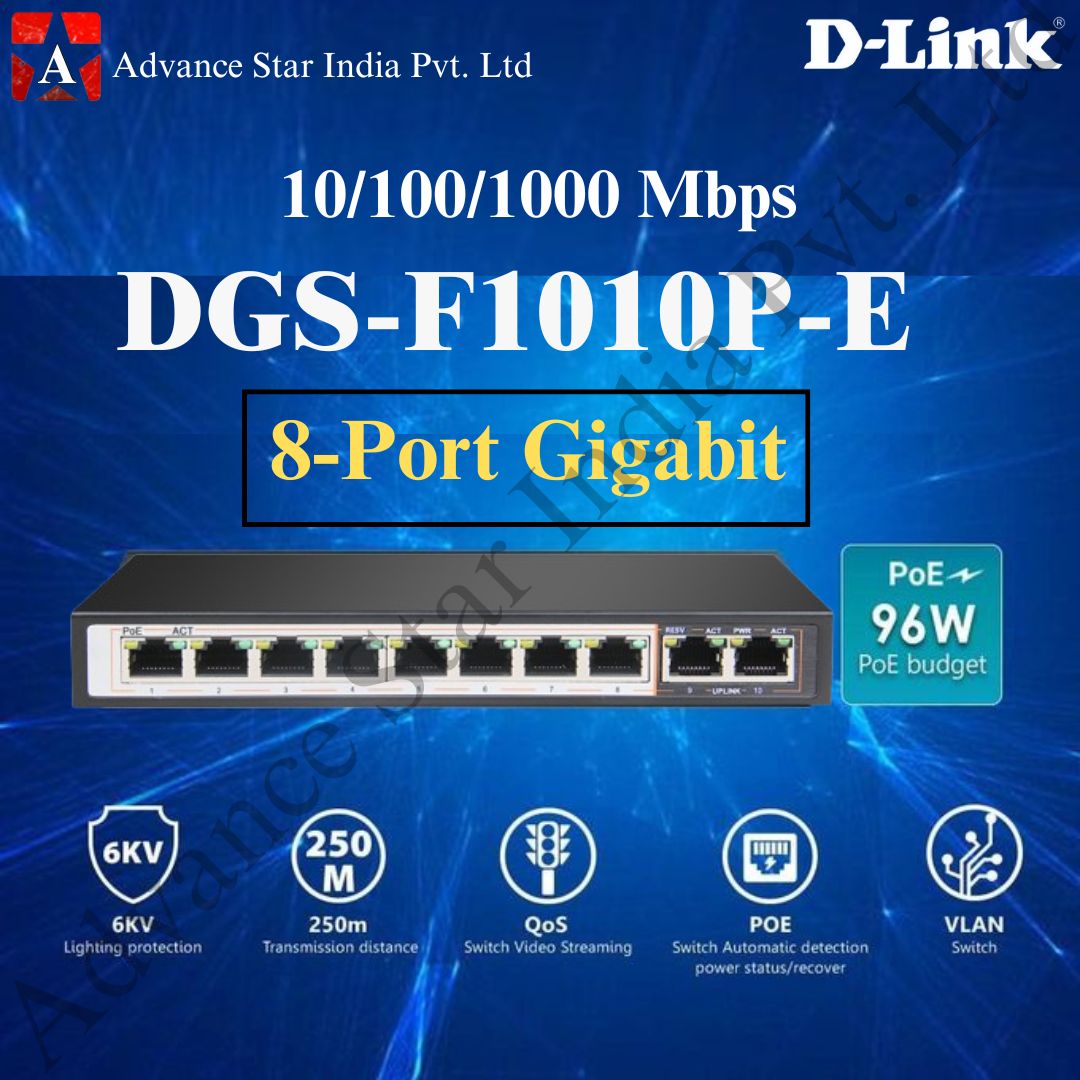 DGS-1010P-E 8GE PoE+ 2GE Uplink PoE Switch Dealer in Delhi