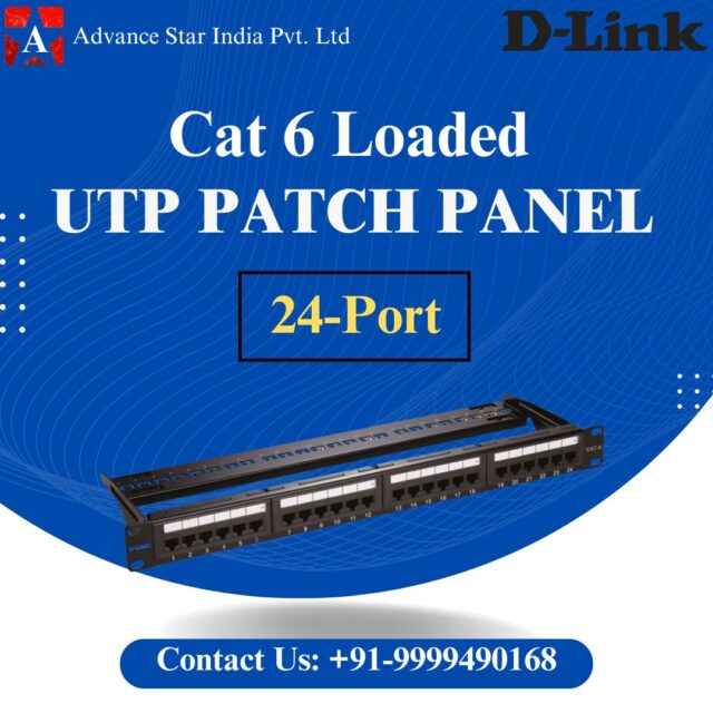 D-Link CAT6 UTP 24 Port Loaded Patch Panel Dealer in Delhi NCR