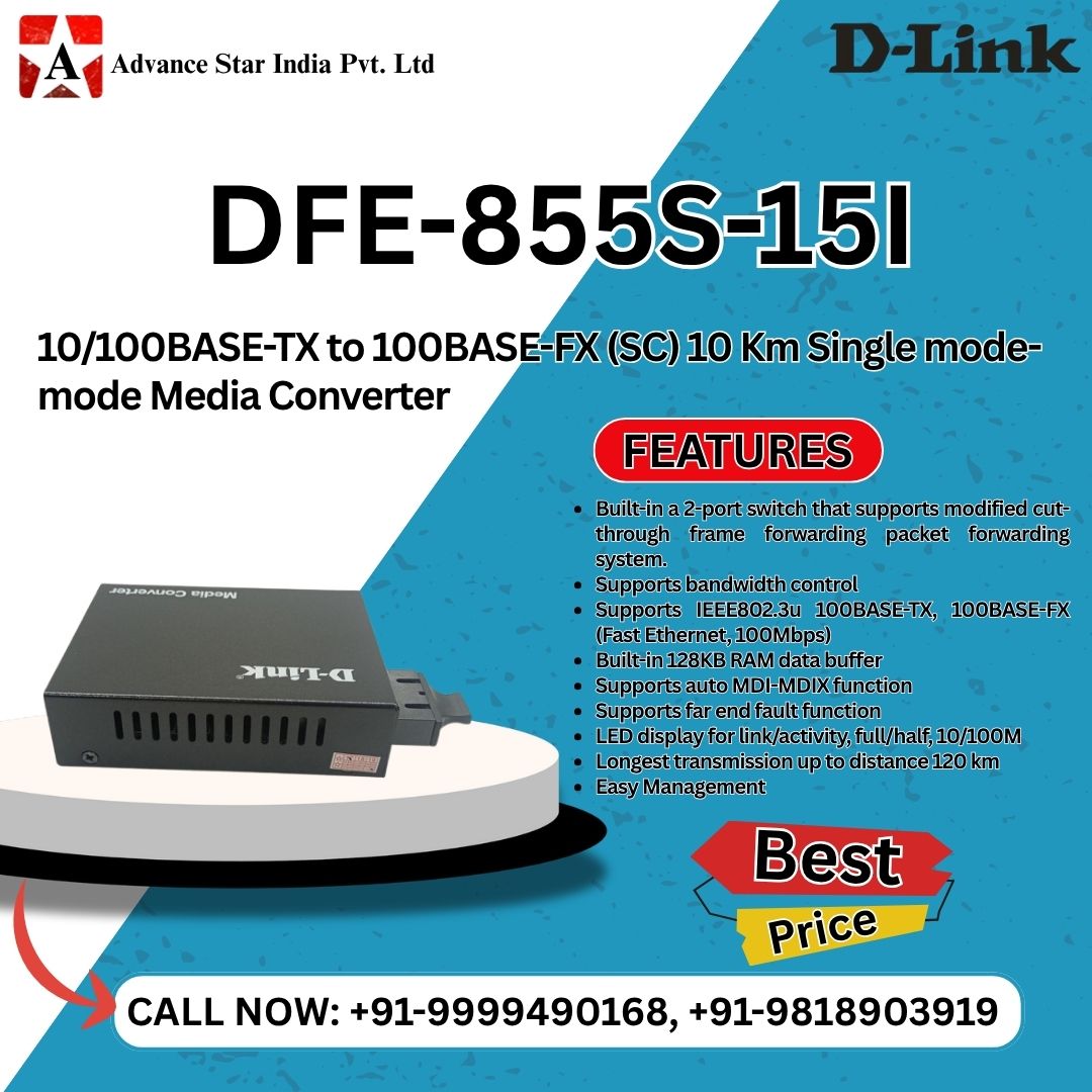 DFE-855S-15I Single mode Media Converter Dealer in Nehru Place