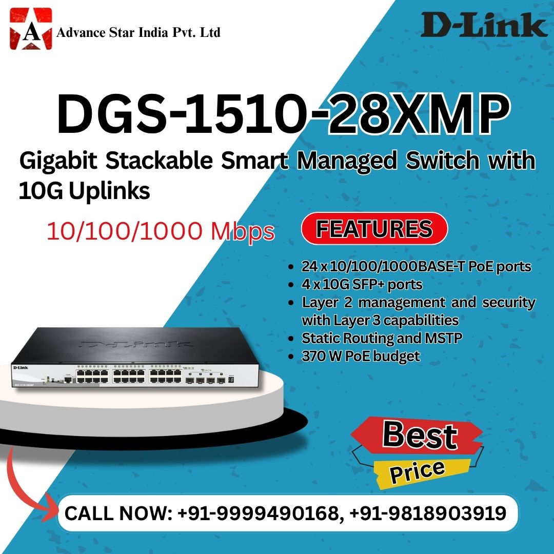 D-Link DGS-1510-28X Rack-mountable Switch Dealer in Delhi