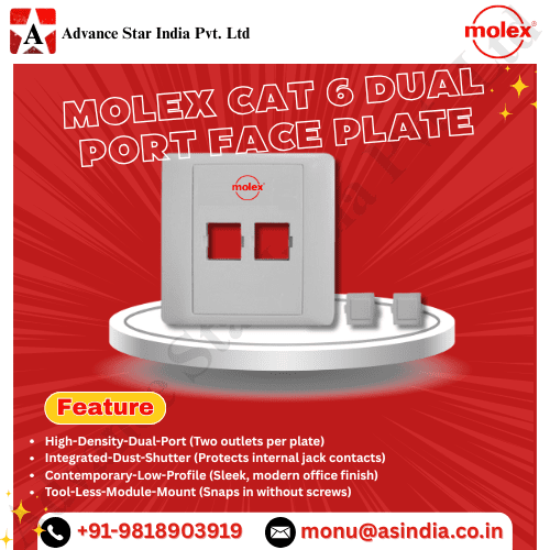Molex Cat 6 Dual Port Face Plate Dealer in Nehru Place Delhi Ncr